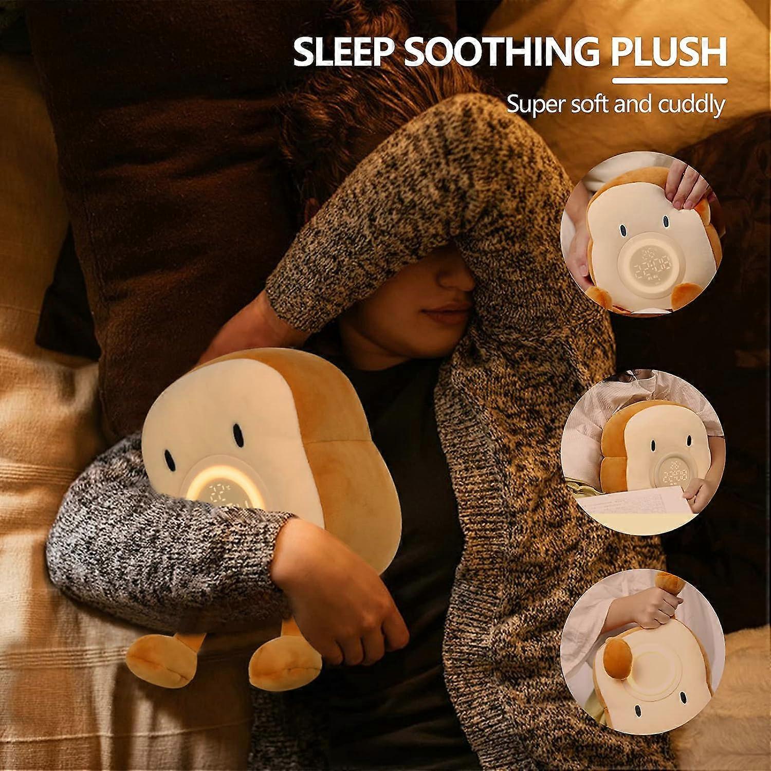 Plush Toy Night Light Alarm Clock for Kids, Multiin-one Cozy Toast ...
