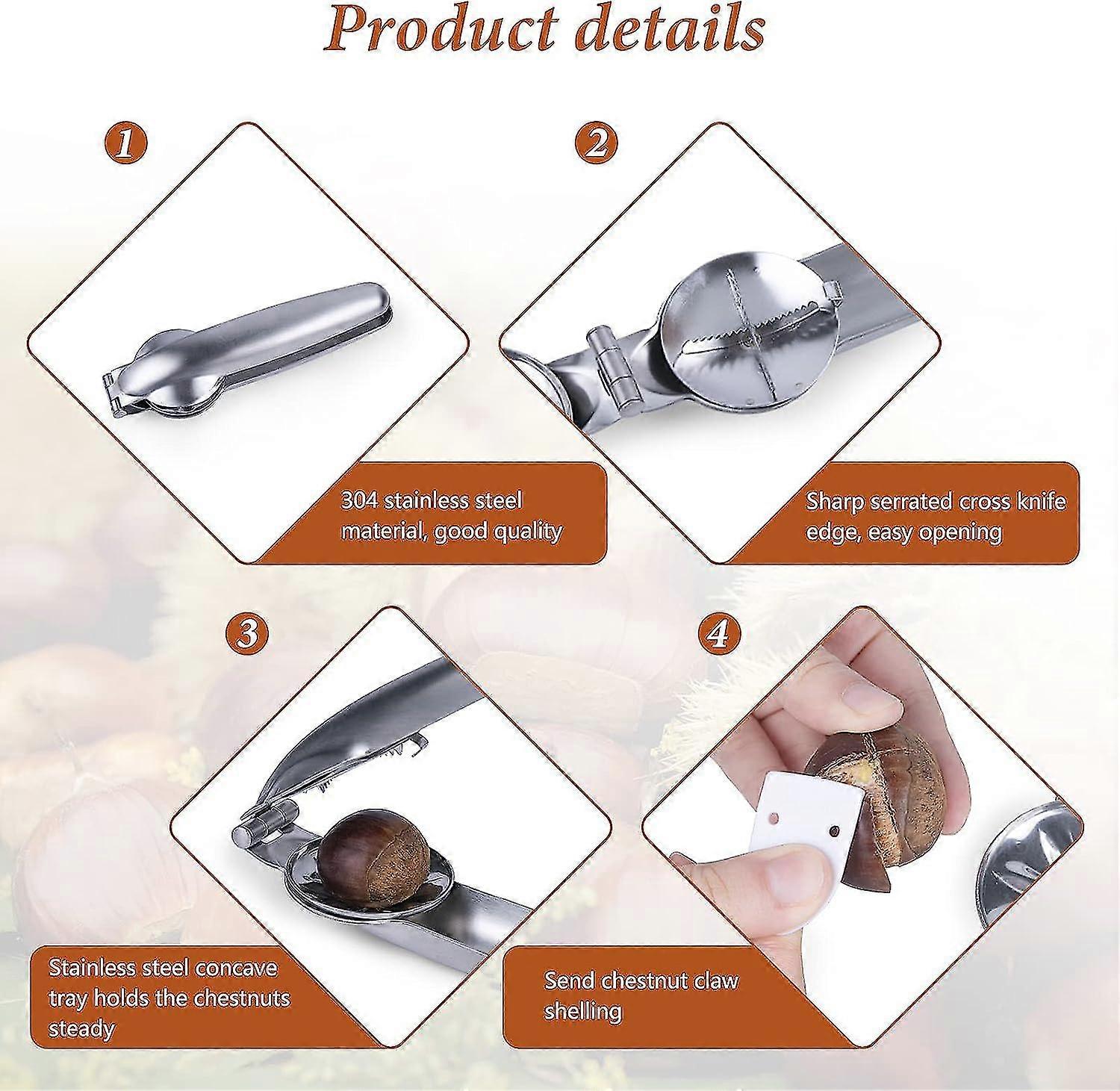 Chestnut Clip Nut Cracker Peeler Cutter Tool 304 Stainless Steel ...