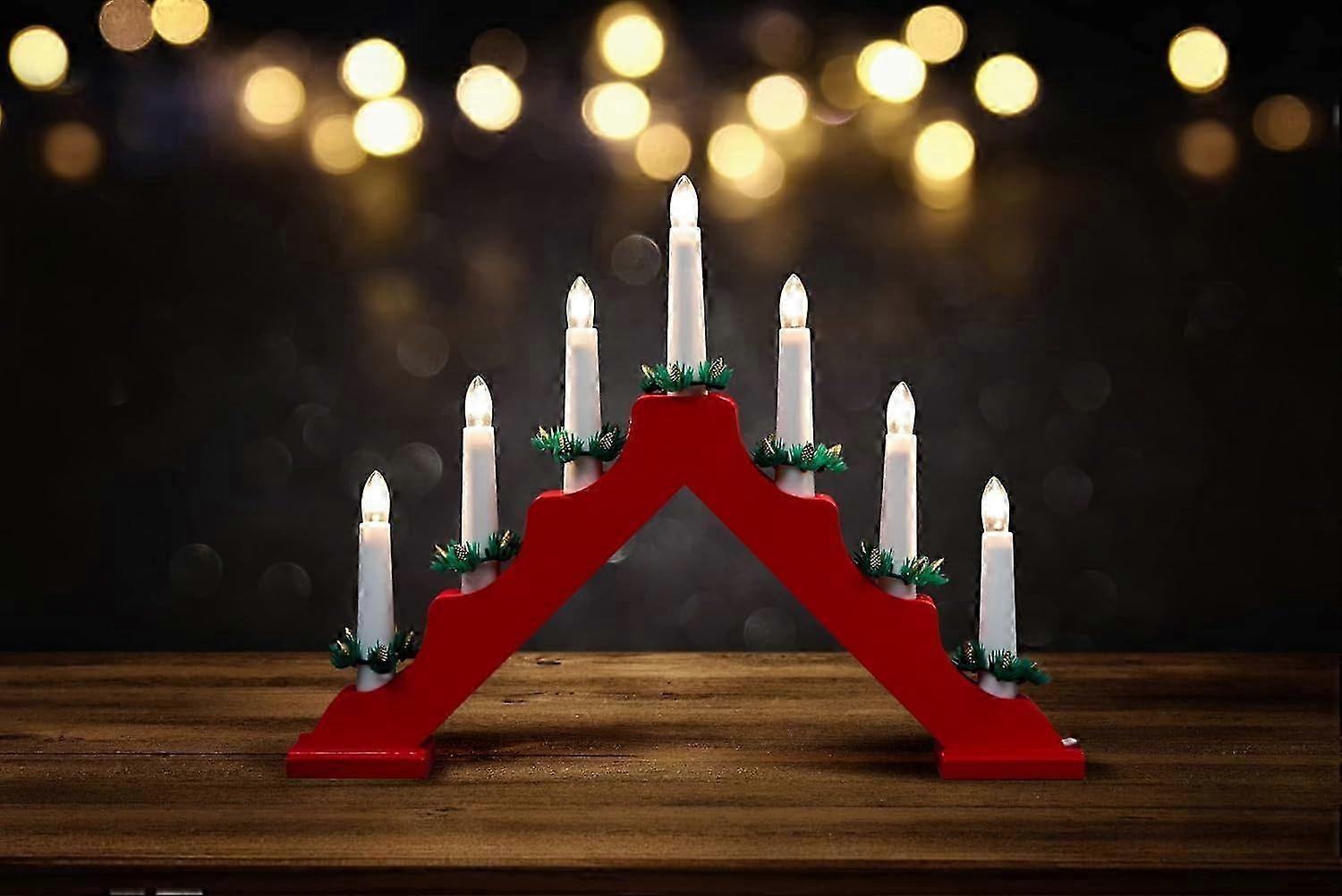 Traditional Pre-Lit Candle Bridge Light 7 LEDs Bulbs Mains Window ...