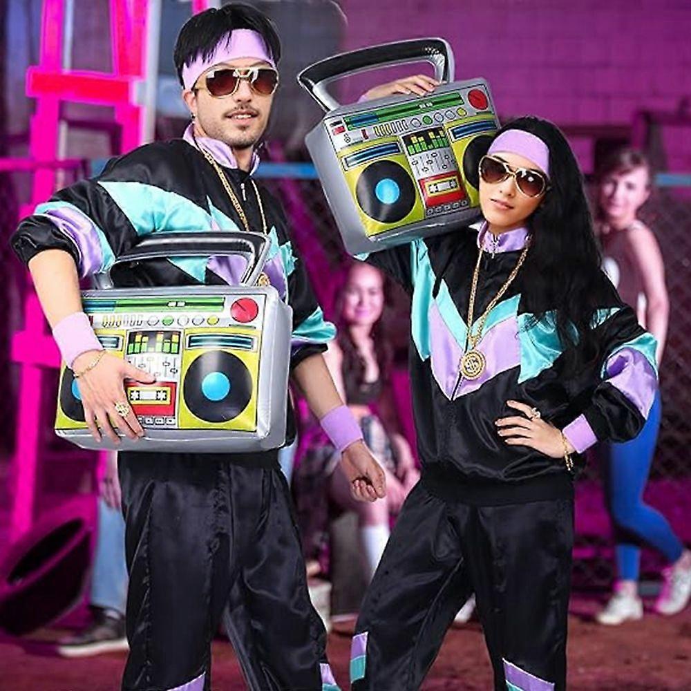 Men Womens 80s 90s Tracksuit Hip Hop Windbreaker Disco Colorblock Coat ...