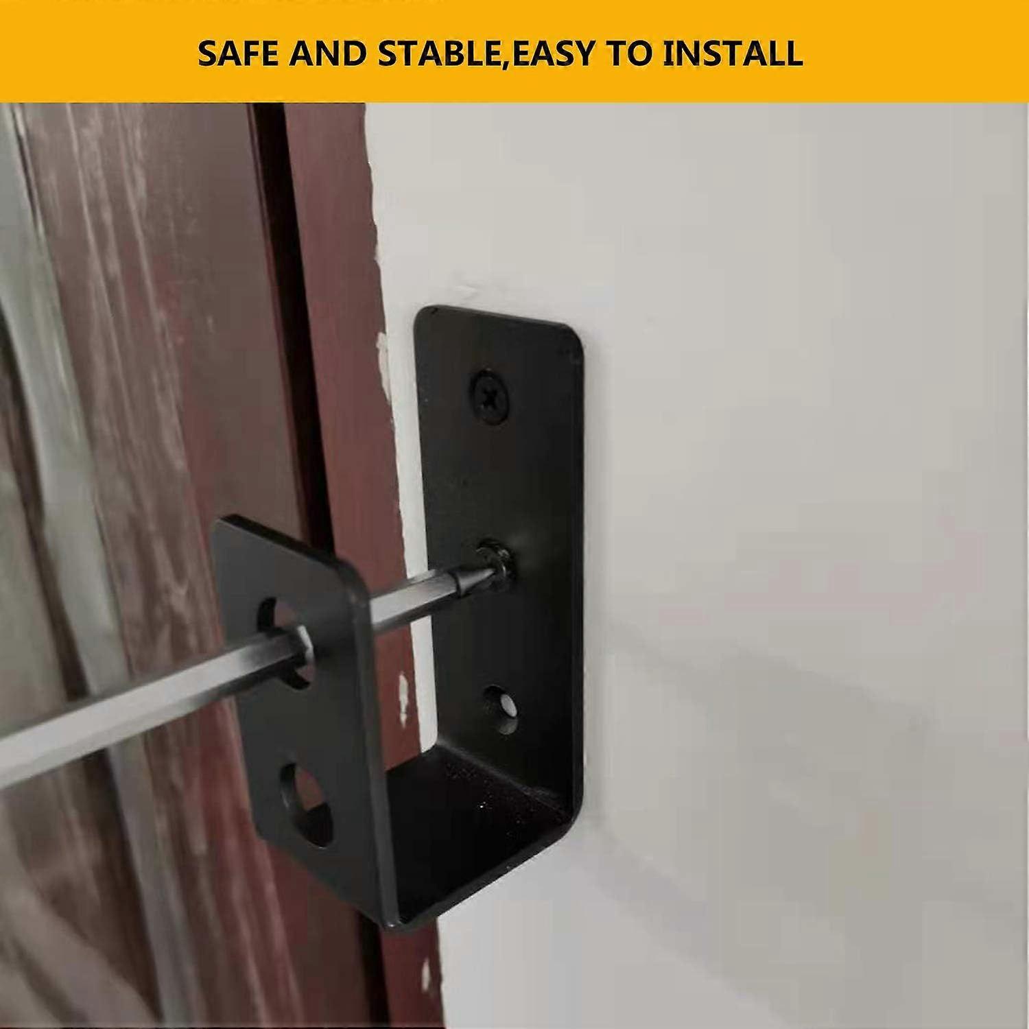 Pack Heavy Duty Steel Door Brackets for Door, U Shaped Security Bar ...