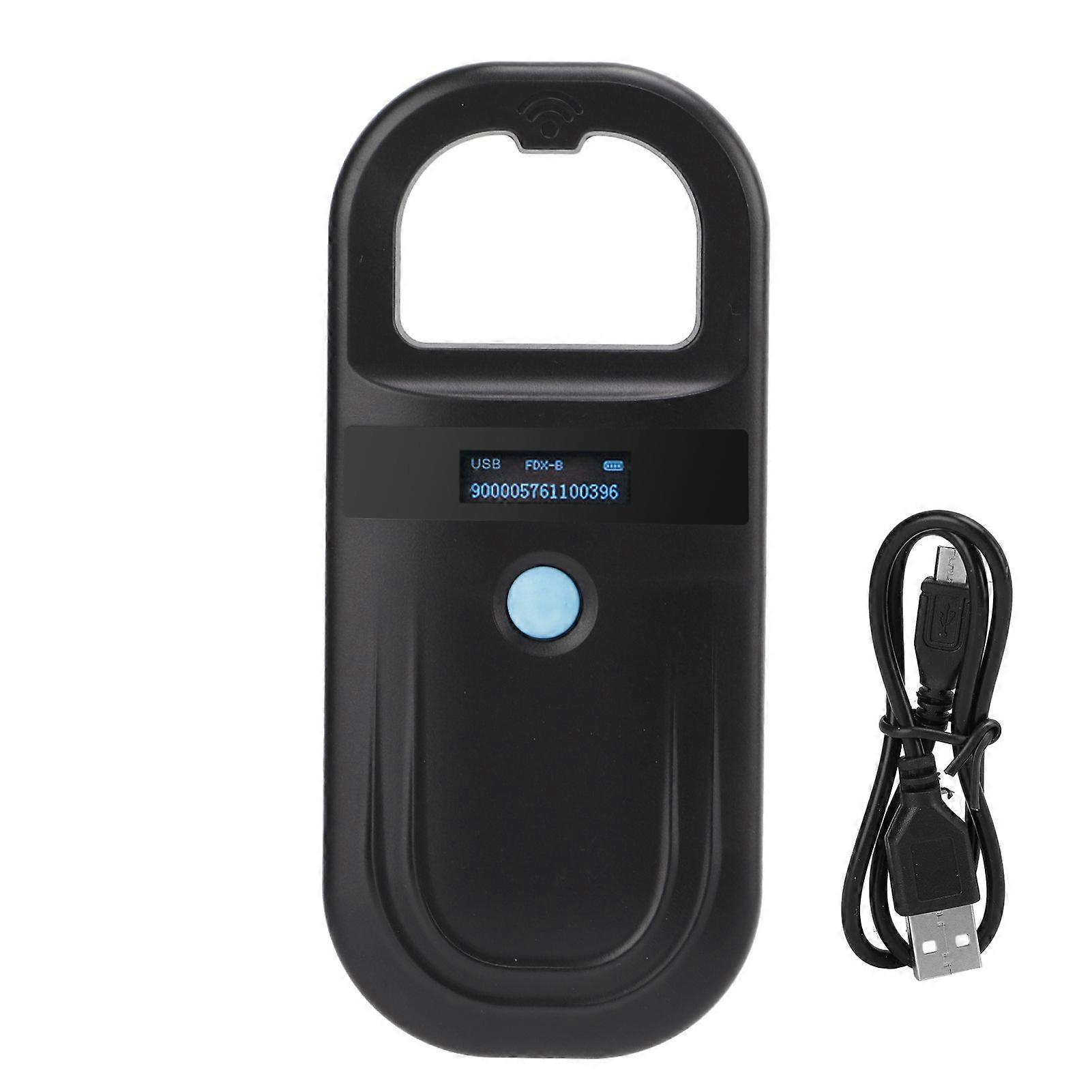Black Pet Microchip Scanner 134.2Khz Animal Handheld Reader Pet Tag ...