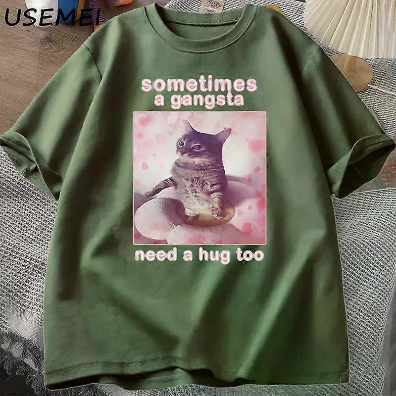 Sometimes A Gangsta Need A Hug Funny Cat Meme T-shirt Men Women Goofy ...
