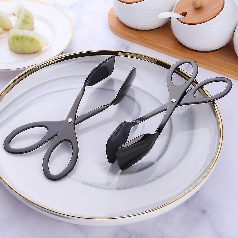 2 Pcs Food Tongs, Baikai Stainless Steel Kitchen Scissor Tong , Serving ...