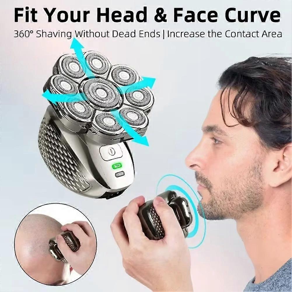 4D Head Shavers for Bald Men, Upgraded 9 Floating Heads 6-in-1 ...