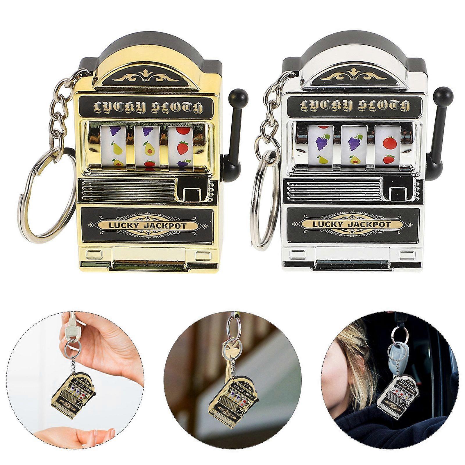 2pcs Mini Slot Machines Keychain Pendants Funny Keychains For Backpack ...