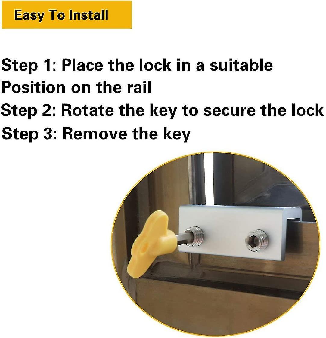 Window Locks, 4 Pack Aluminum Sliding Window Locks, Adjustable Frame ...