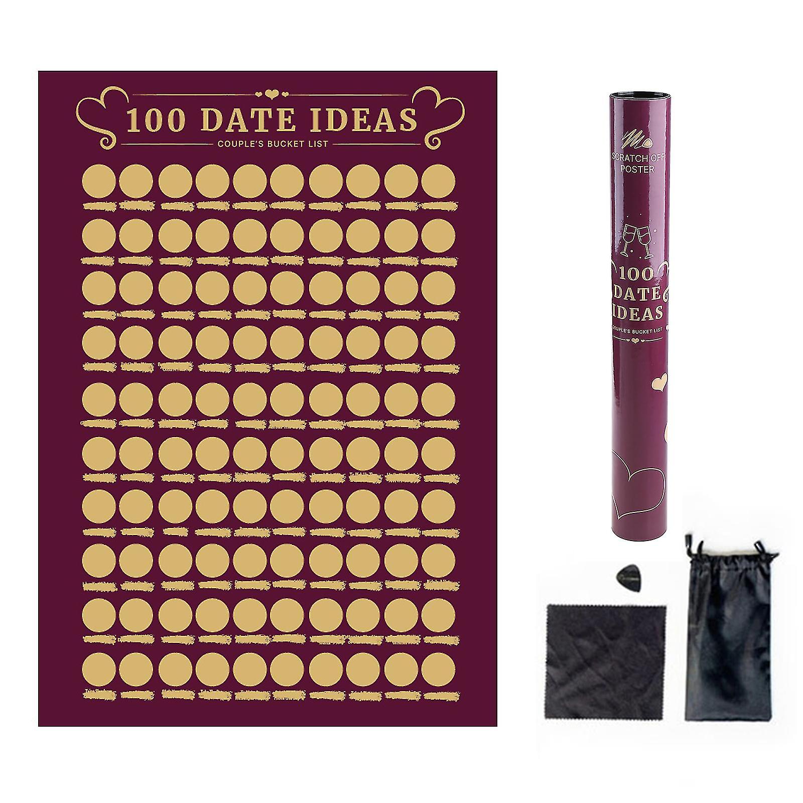Best selling in 2024 100 Dates Ideas Scratch Poster Couple Adventure ...