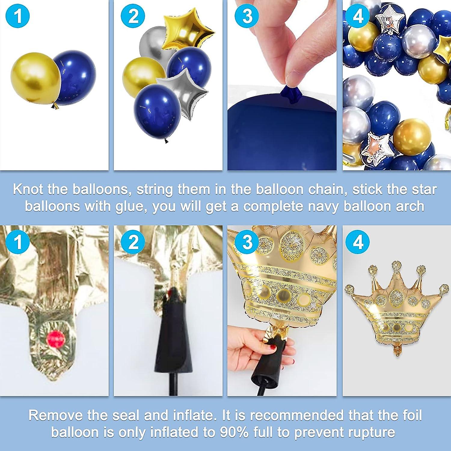 Happy Birthday Decorations For Men Navy Blue Gold Birthday Party ...