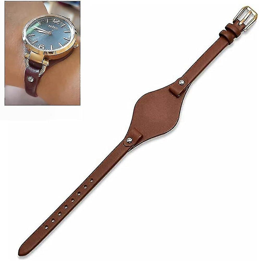 Women's 8mm Spring Bar Watch Band Genuine Calf Leather Replacement ...