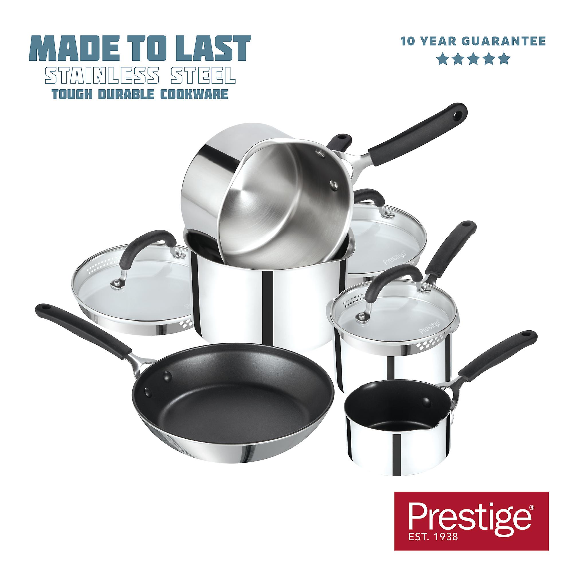 Prestige Made to Last Cookware Set with Soft Grip Silicone Handles ...