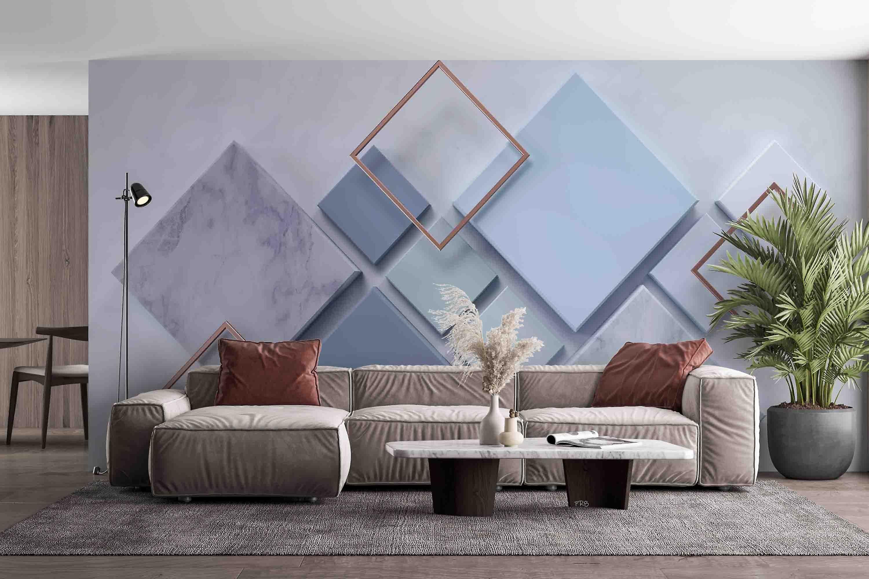3D Abstract Geometric Square Marble Texture Wall Mural Wallpaper Gd ...