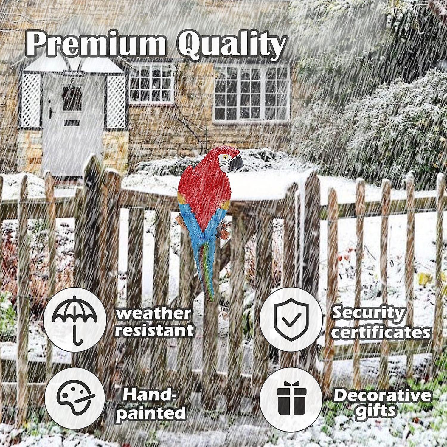 Parrot Decoration for Outdoor Patio, Large Realistic Parrot Statue for ...