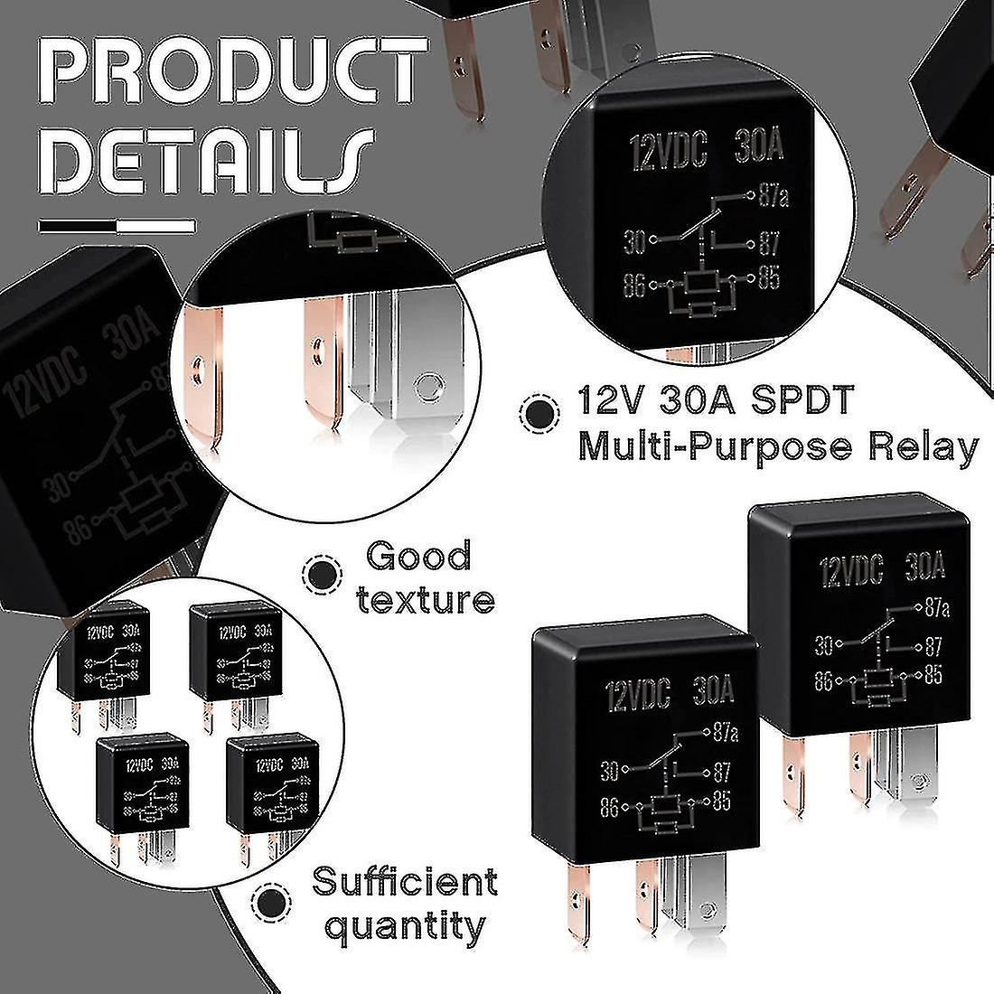 Fuel Relay Buy 5 Pin 12V Relay 12V 30A Relay Multi Purpose Automotive Relay Black Starter Relay ...