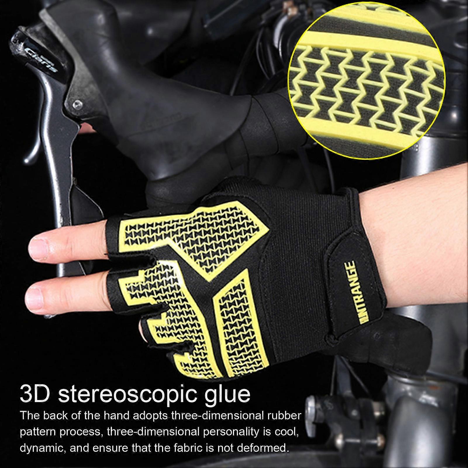 1 Pair Fitness Gloves Half Finger Shock-absorbing Adjustable Breathable ...