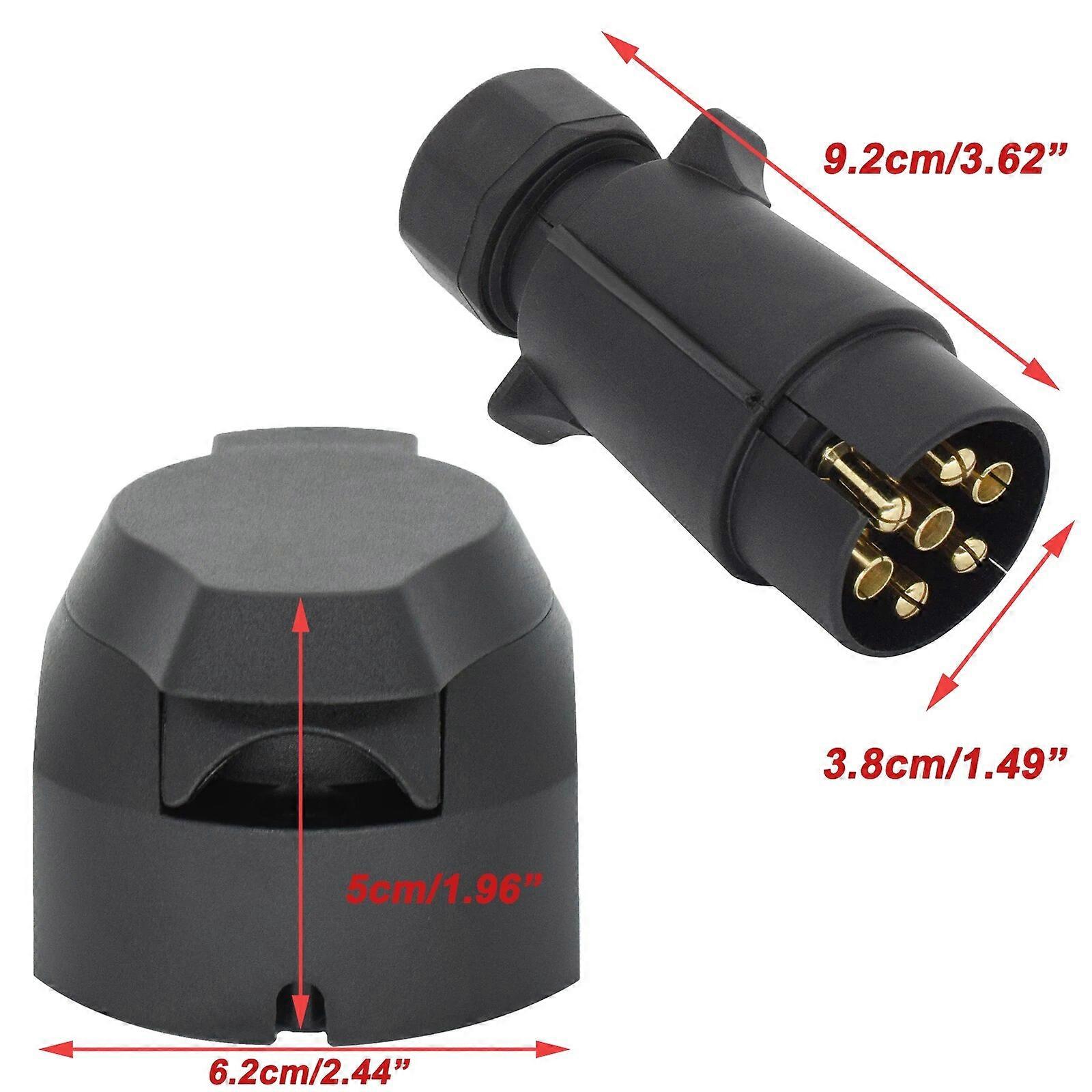 7 Pin 12V European Trailer Socket + Plug Tow Bar Electrics Connector ...