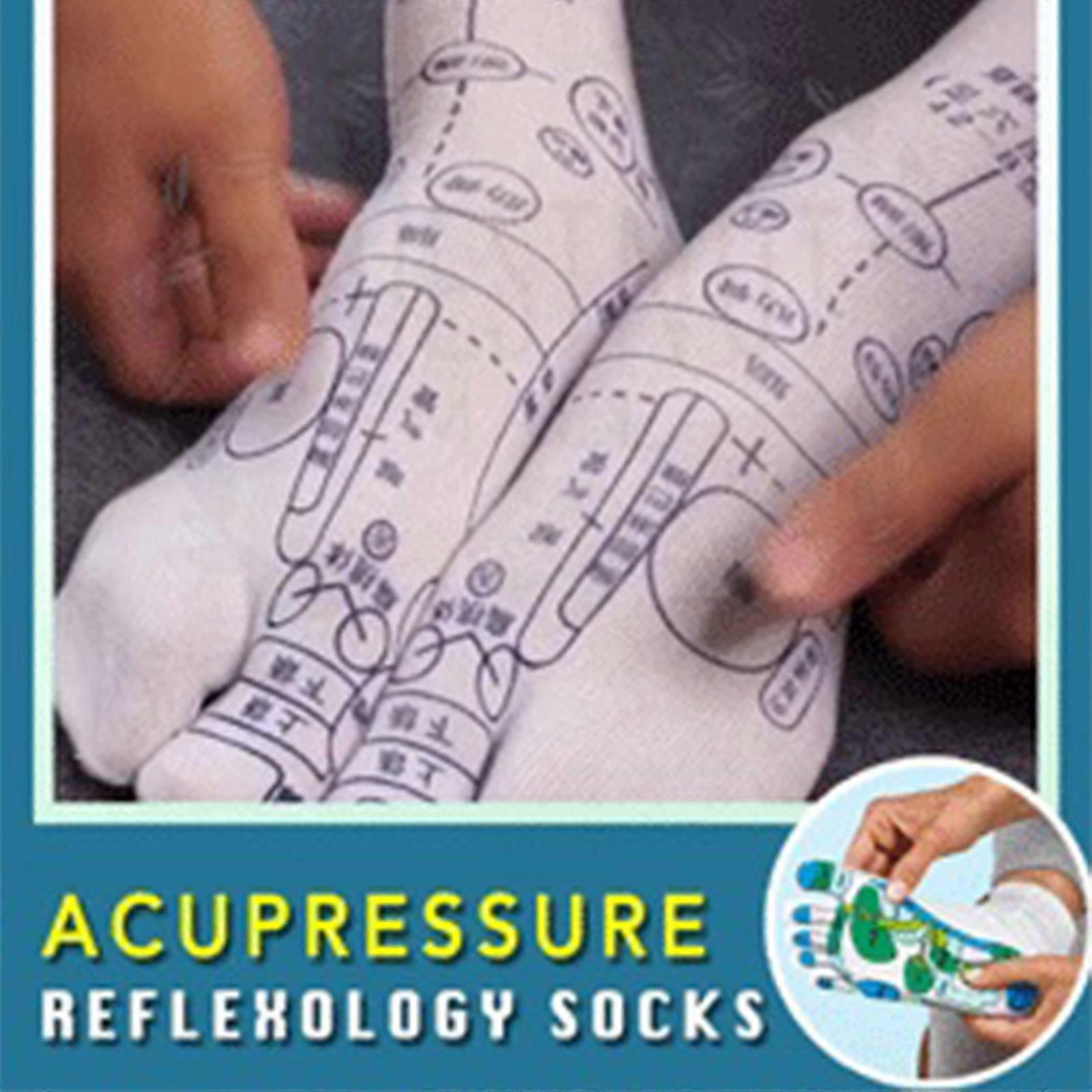 Acupressure Reflexology Chart Socks 2 Toe Split Foot Massage Meridian ...