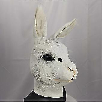 Rabbit Head Mask Performance Latex Plush Animal Mask Masquerade Party ...