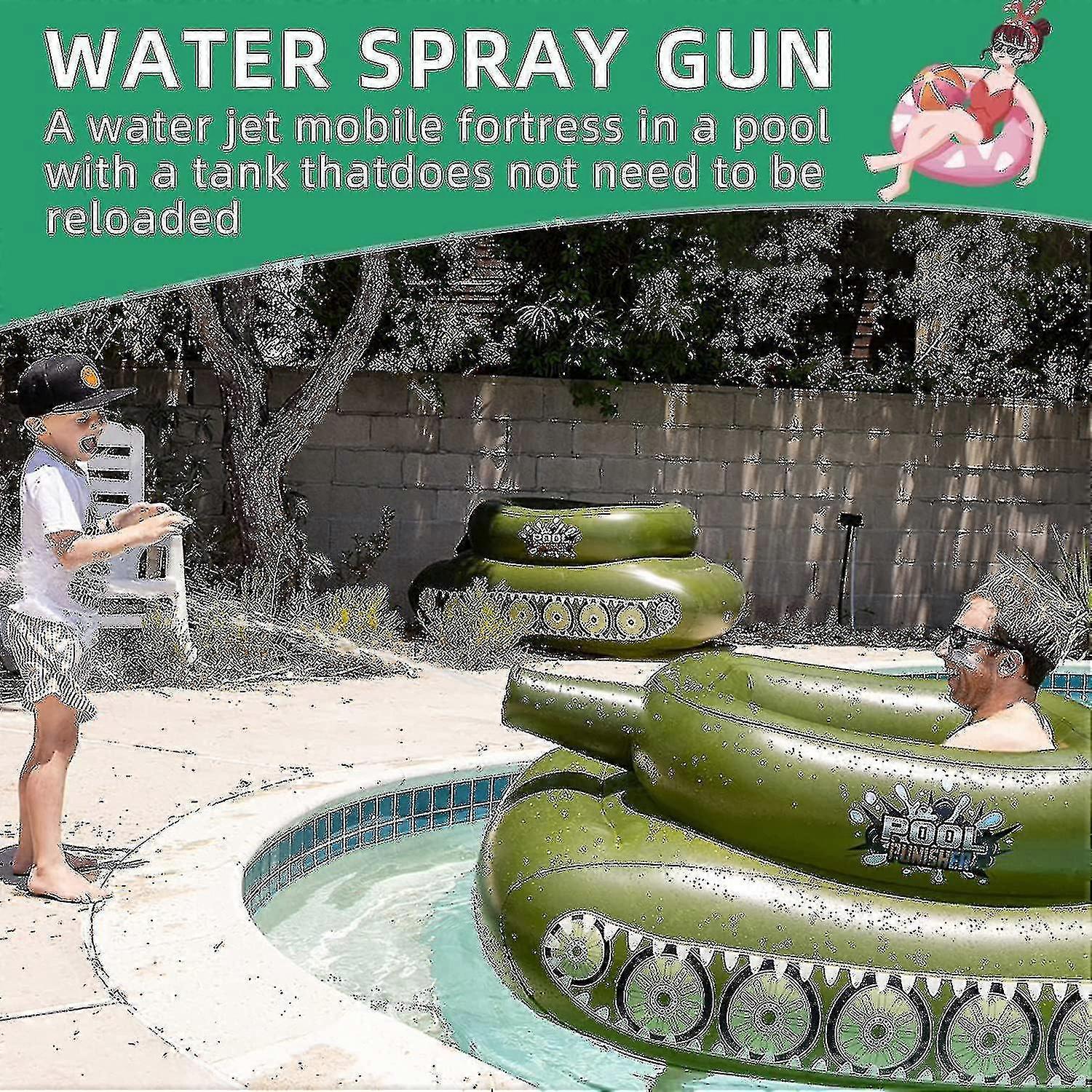 Pool Inflatable Tank With Water Gun, Inflatable Tank Pool Type Water ...