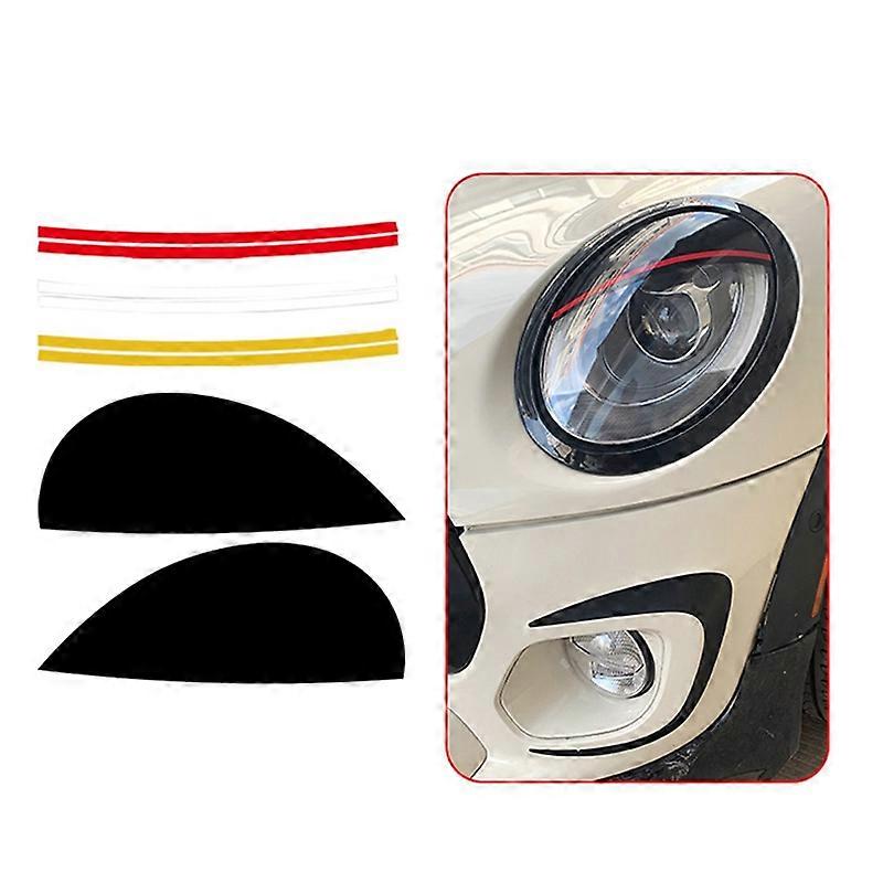 Car Headlights Eyebrows Eyelids Cover Eyelash Head Light Lamp Stickers ...