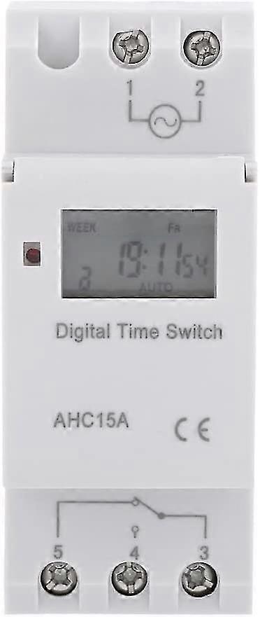 Digital Timer, Lcd Display Weekly Programmable Electronic Relay Time Switch 15a | Fruugo UK