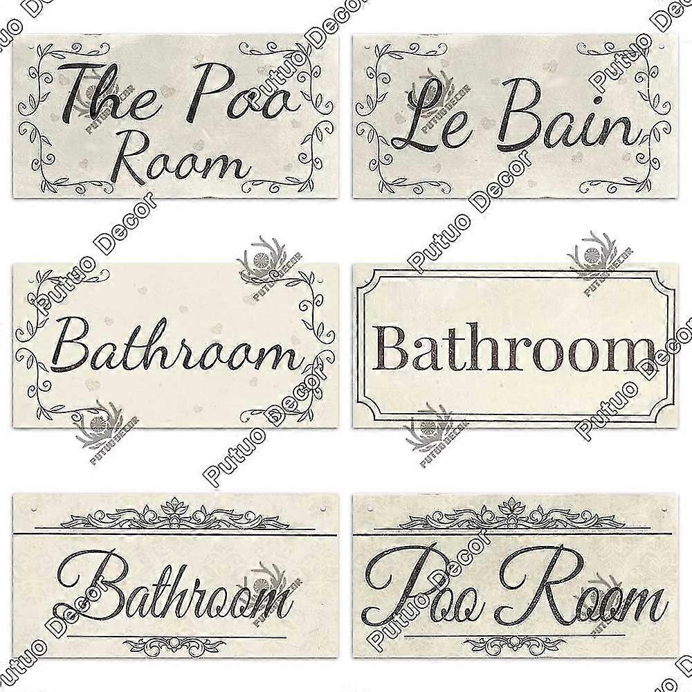 Puto Decorative Toilet Signs Wooden Hanging Plaques Bathroom Door ...