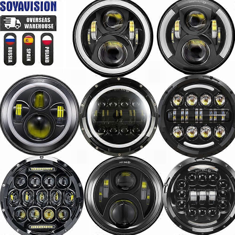 Universal 7 "Led Auto Motorrad Scheinwerfer H4 Phare Farol Moto ...