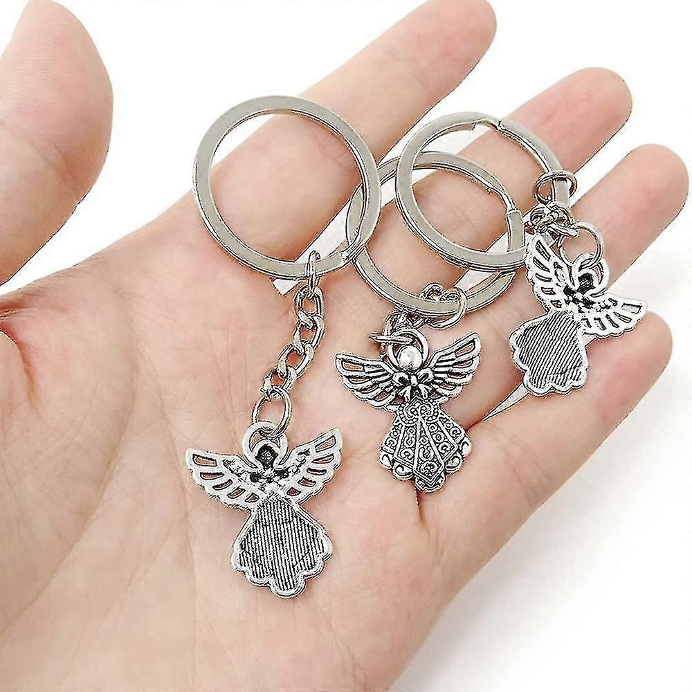 30pcs Silver Color Angel Key Ring Zinc Alloy Pendant Wedding Birthday ...