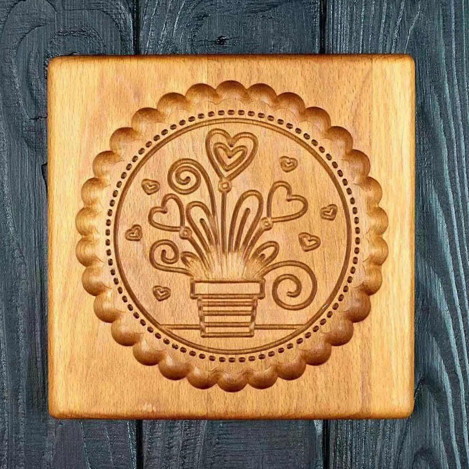 Wooden Gingerbread Carved Shortbread Mold Cookie Cutter Molds | Fruugo UK