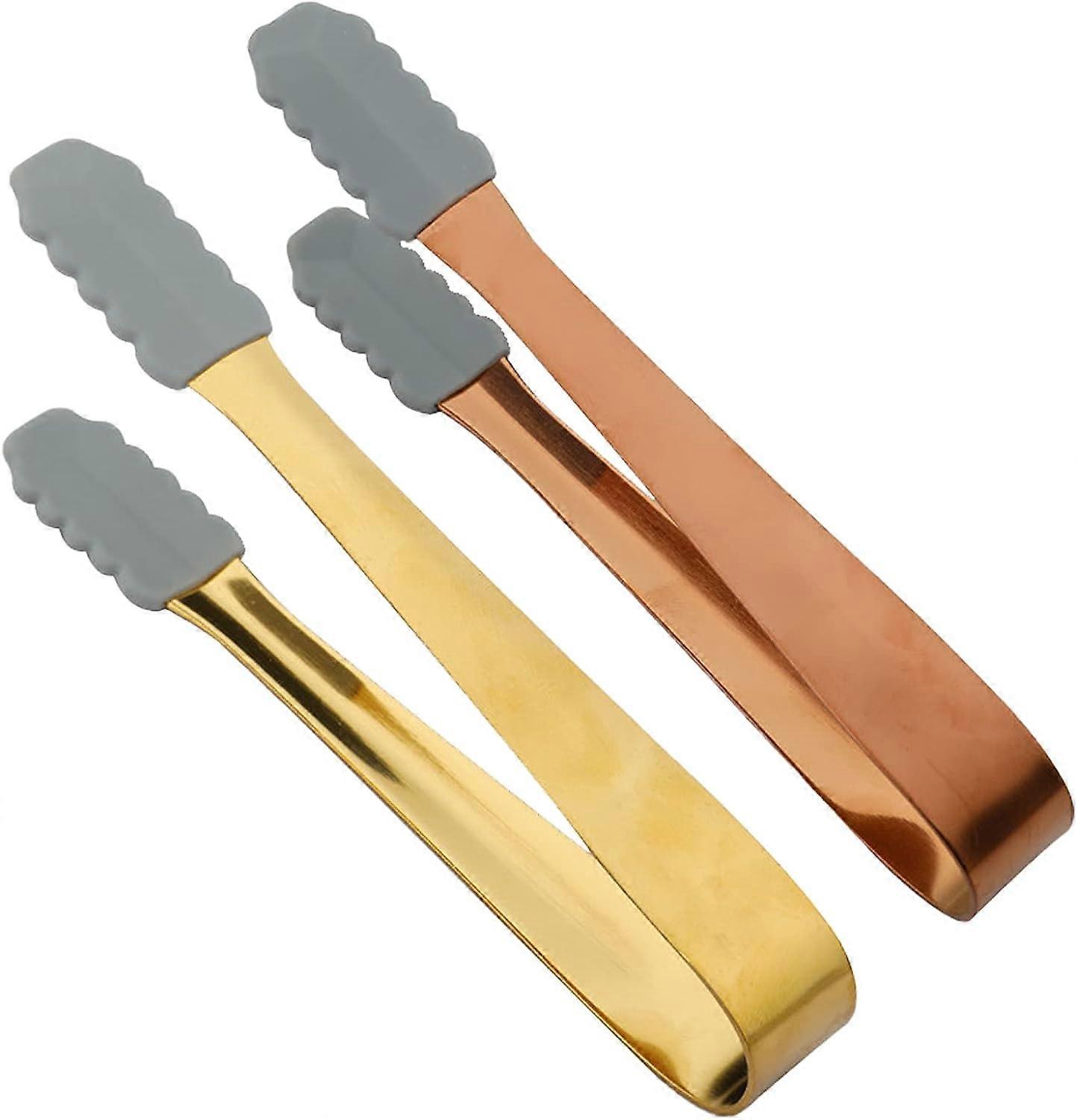 Ice Tongs, 2 Pcs - Silver and Black Ice Cube Tongs (13.3 x 1.6 cm ...