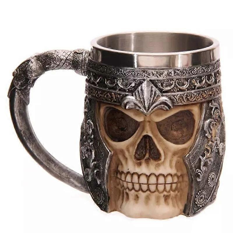 Viking Skull Coffee Mug Stainless Steel Beer Mugs Gift for Men Father's ...