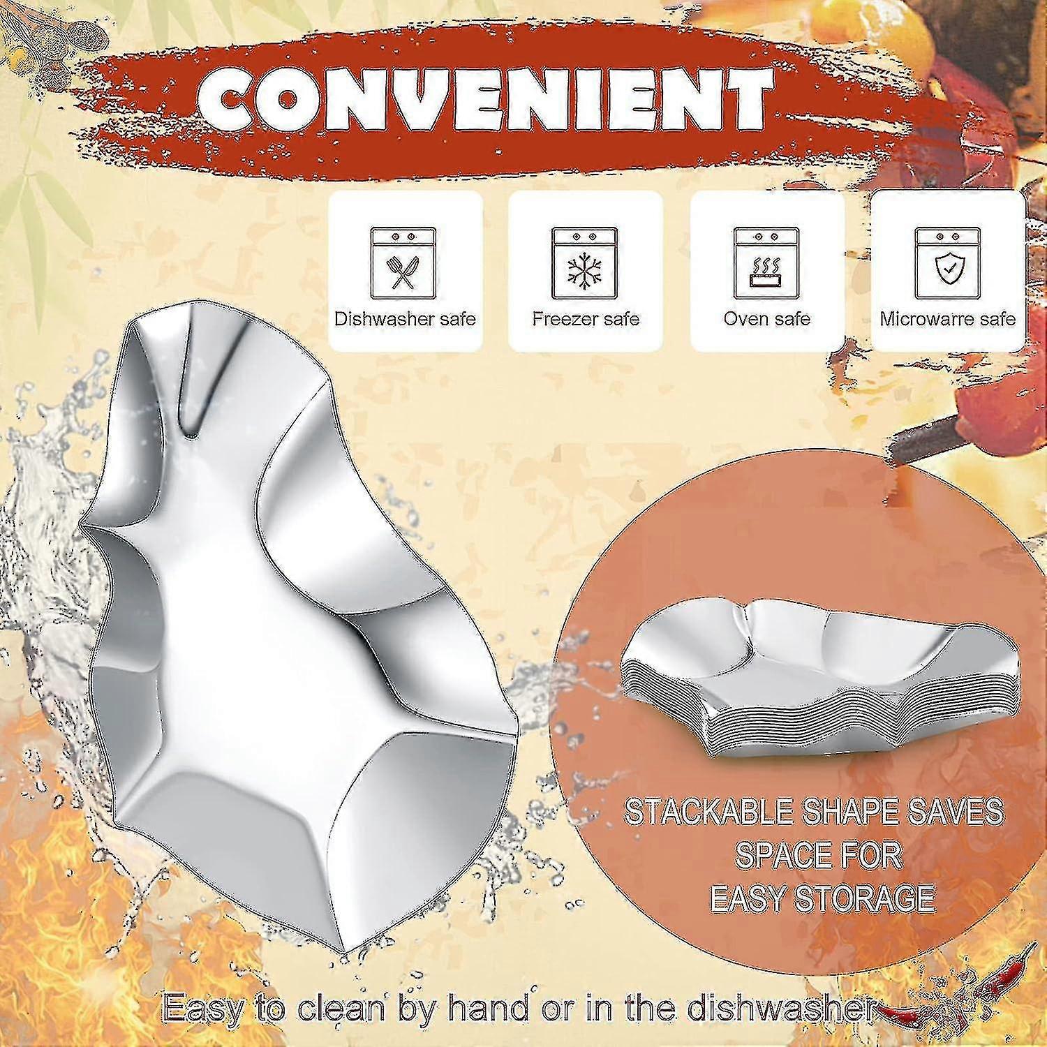 Set Of 24 Stainless Steel Grillable Oyster Shells Reusable Clam Shells ...