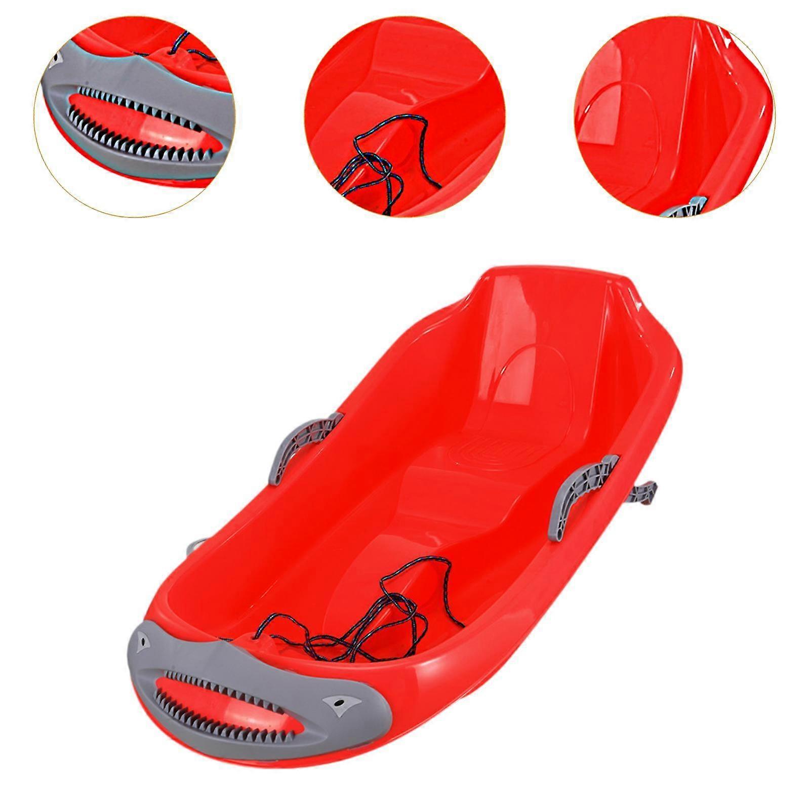 Snow Sled with Pull Rope and Handle Grass Sliding Sled for Lawn Yard ...