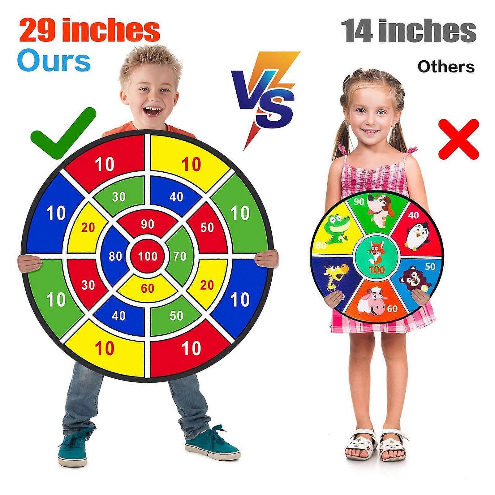 Large Dart Board Game Set for Kids with 12 Sticky Balls Indoor Outdoor ...