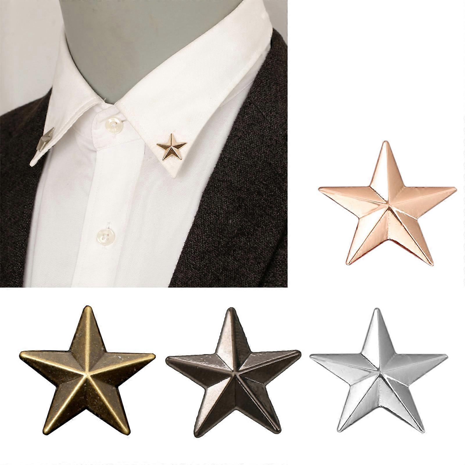Fashion Men Retro Star Brooch Pins Collar Suit Stick Breastpin Pin ...