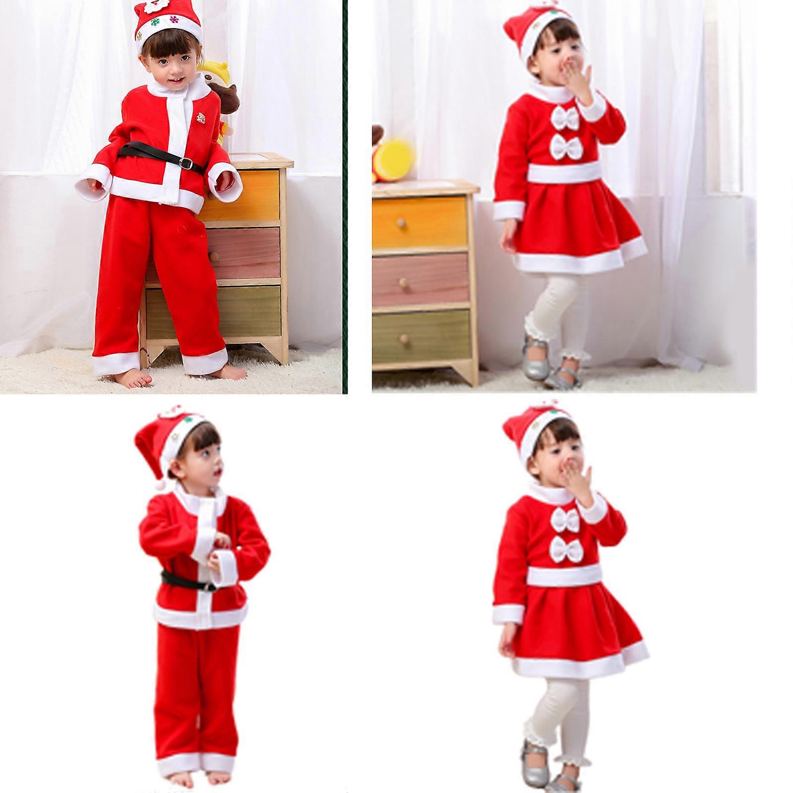 Kid Santa Dress up Outfit Girl Santa Hat og kjole Kostume Sæt Dreng ...