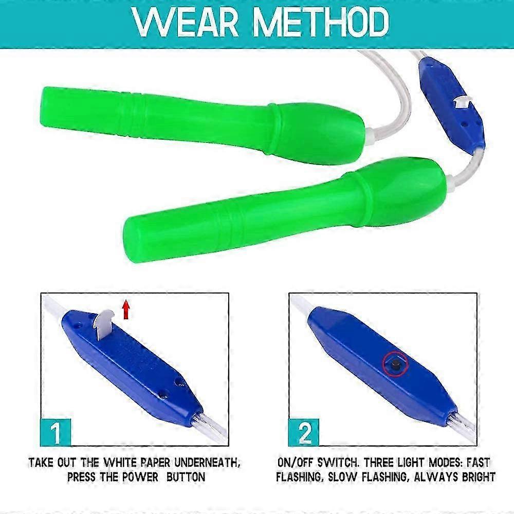 2 pack LED skipping rope length adjustable and THREE light modes speed ...