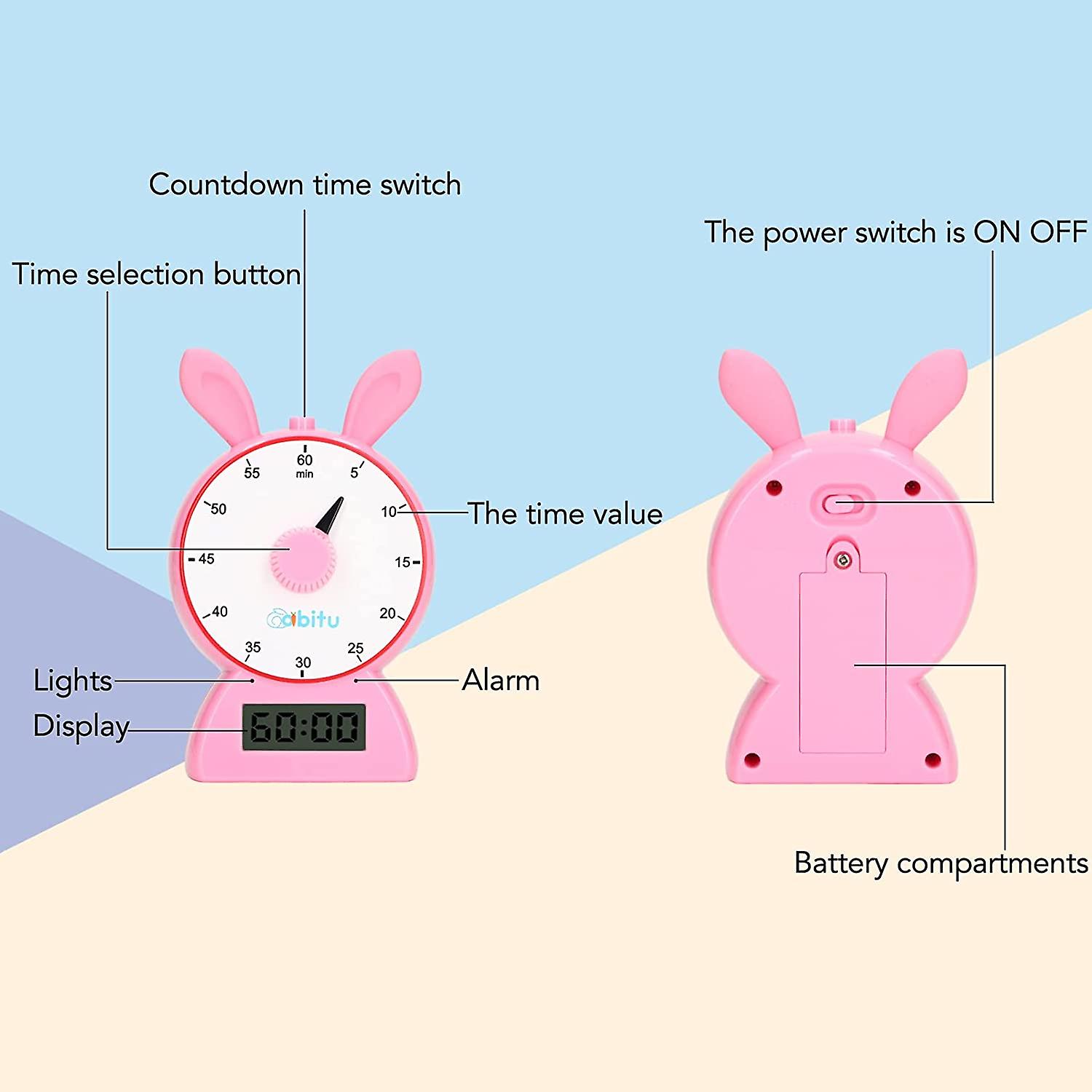 Visual Timer,Kitchen Timer,Time Management Countdown Timer for Kids ...