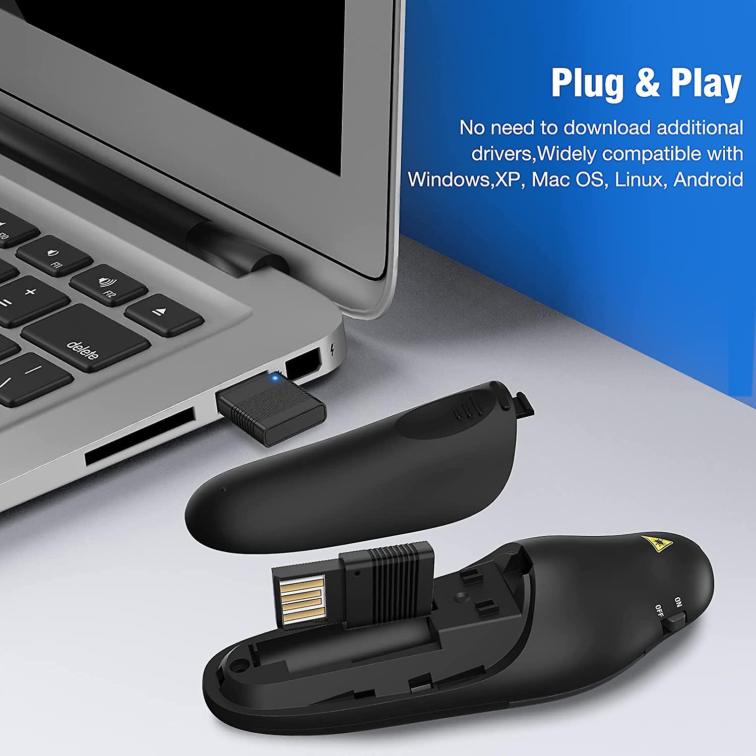 Wireless Presenter Presentation Clicker With Red Laser Pointer, 2.4ghz ...