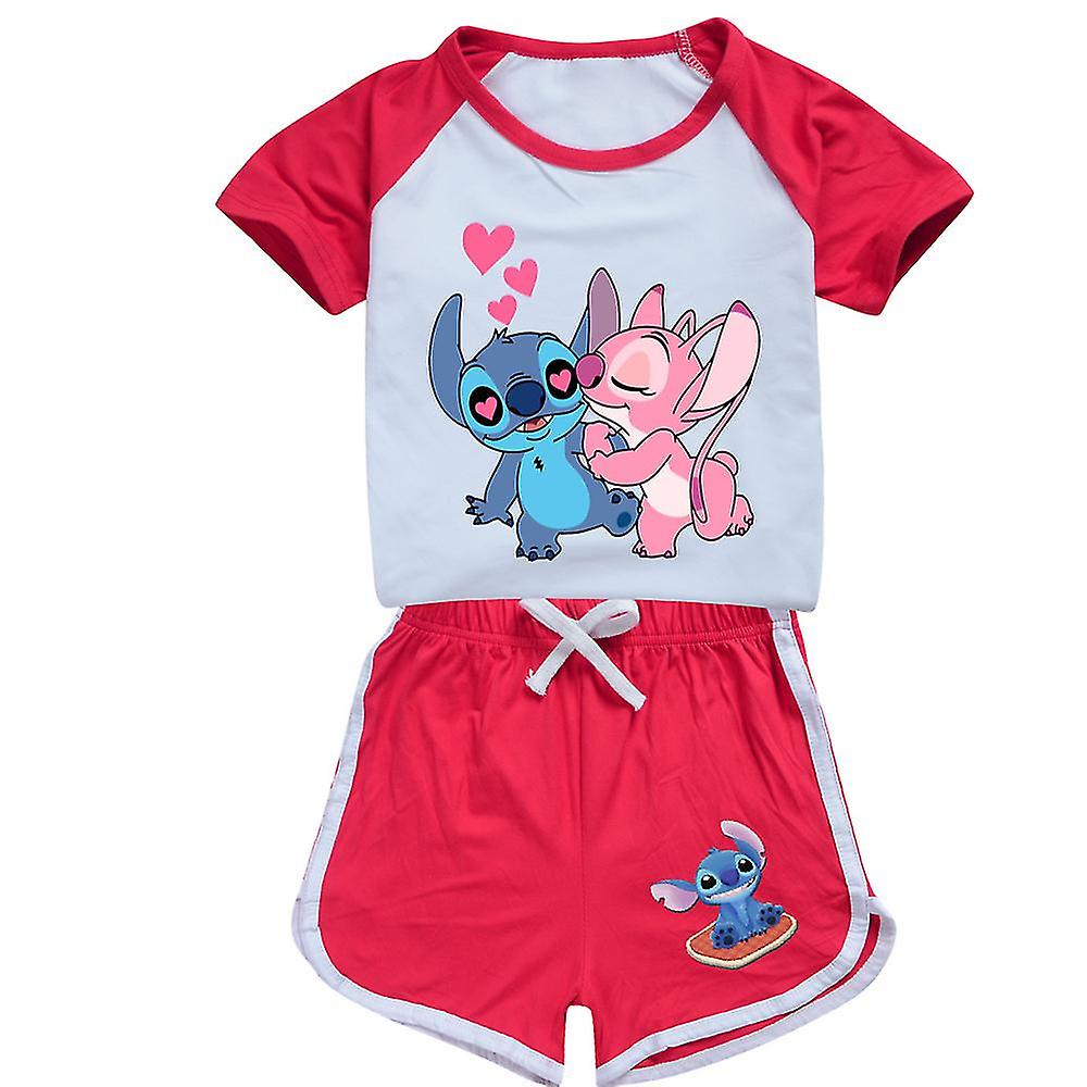 Lilo And Stitch Pajamas Set Summer Child Short Sleeve T Shirt Sleepwear ...