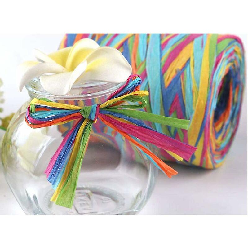 Raffia Ribbon Multi-Color Environmental Protection Gift Ribbon for Gift ...