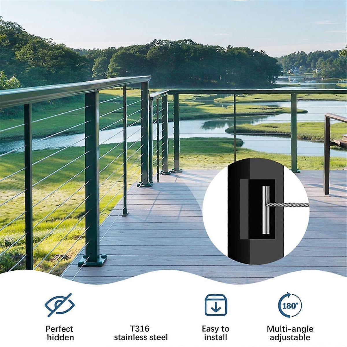 1/8 Inch Invisible Cable Railing Terminal Toggle Anchor Angle ...