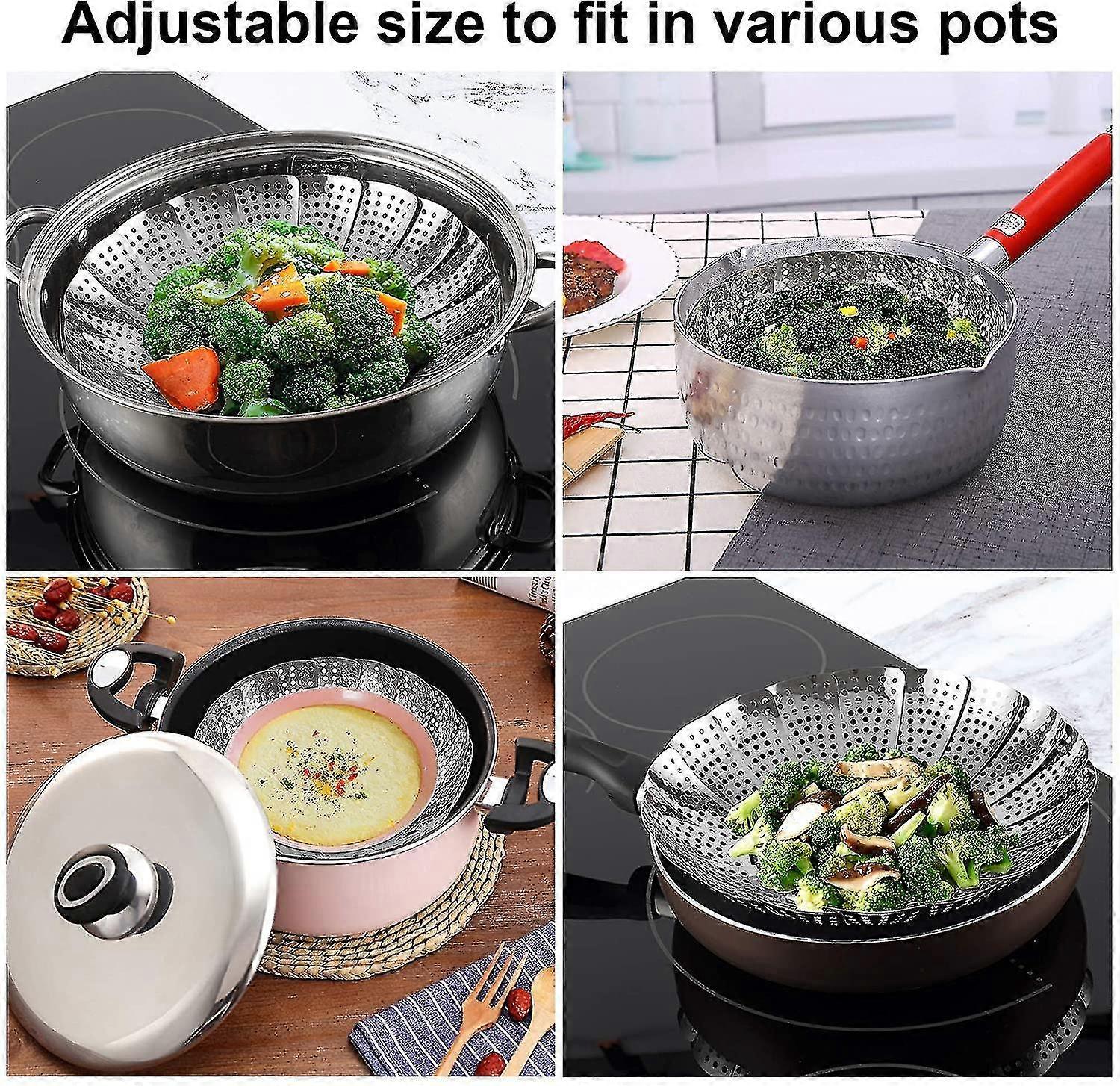 Steamer Stainless Steel Expandable Steamer Fits All Sizes Of Pots And ...