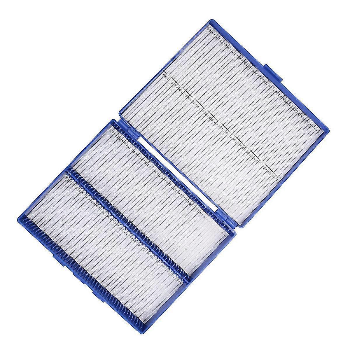 Royal Blue Plastic Hold 100 Microslide Slide Microscope Box | Fruugo UK