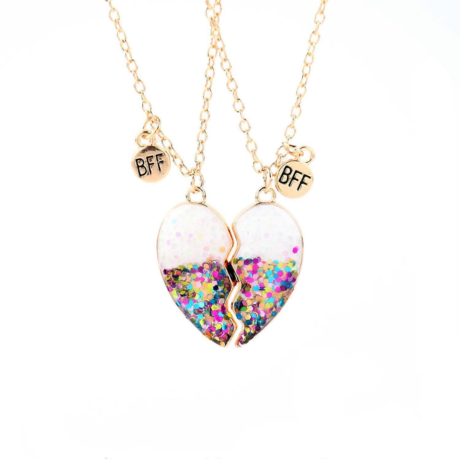 Best Friend Necklace - Bff Necklace For 2 Girls, Magnetic Heart ...