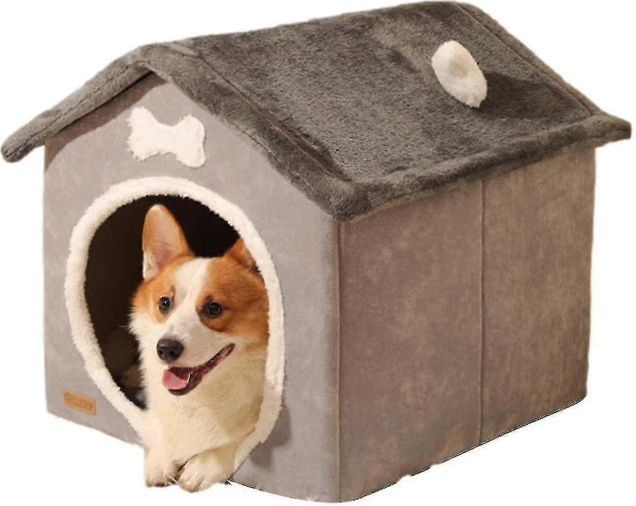 Inomhus hundkoja - hopfällbar sluten hundkoja kennel | Lätt att montera ...