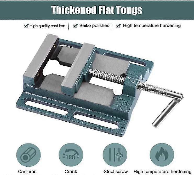 Table Vise, 4 Inch Flat Clamps Rig Vise Drilling Machine Bench Vises ...