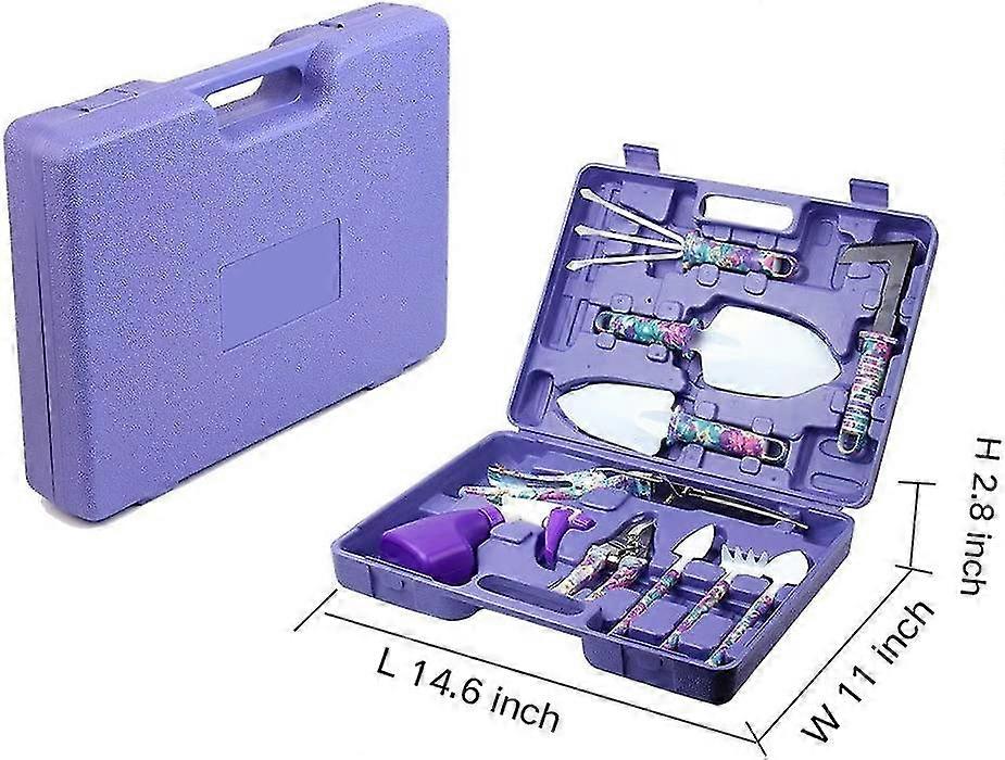 Garden Tools Set, 10 Pieces Gardening Tools With Purple Floral Print ...