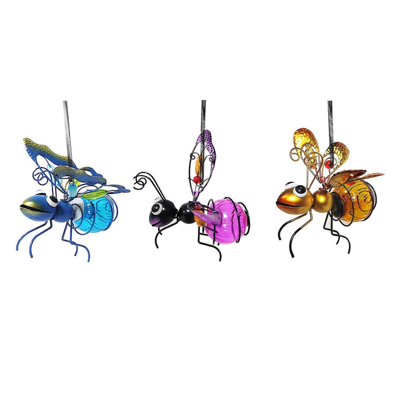 Solar-Powered Hanging Bee Light,LED Hanging Waterproof Solar Honeybee ...
