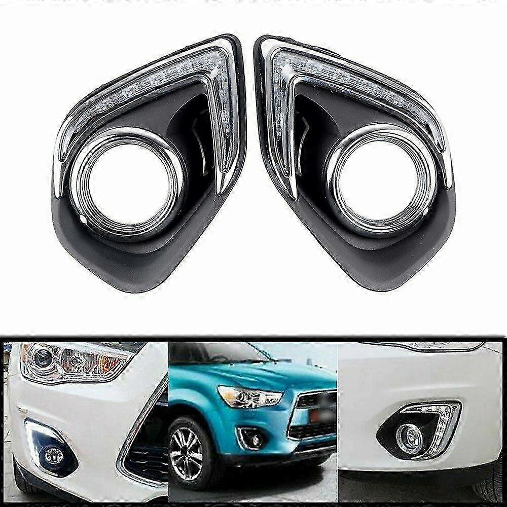 Car LED DRL Daytime Running Lights Daylight Waterproof Fog head light lamp for ASX 2013 2014 ...